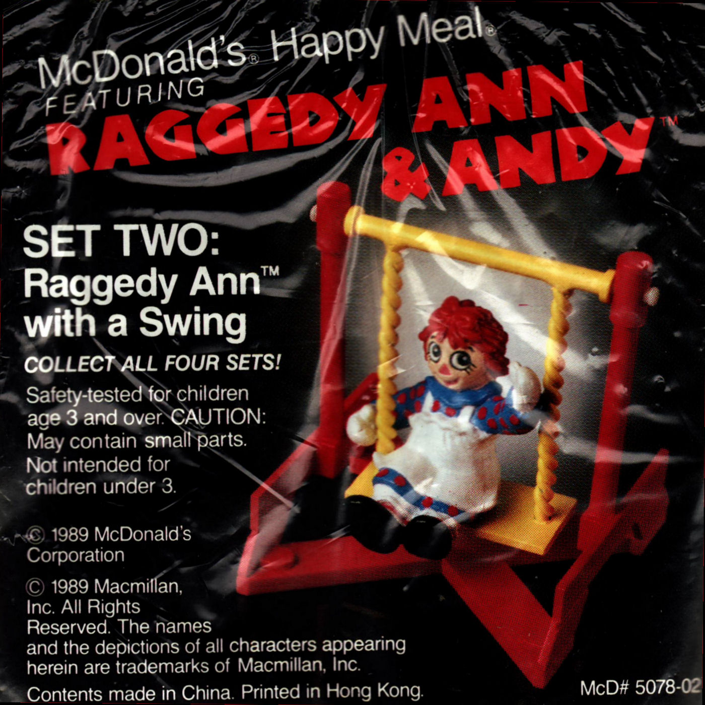 Raggedy Ann & Andy McDonald's Happy Meal Toy - Raggedy Ann on Swing