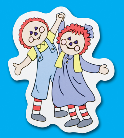 Raggedy Ann & Andy / Rag Dolls Decal - Lg and Sm Sizes available
