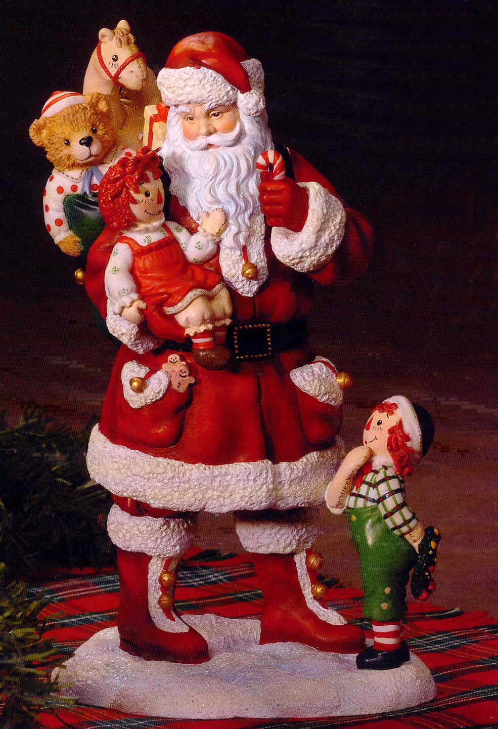 Raggedy Ann & Andy Santa Figurine by Pipka **Limited Availability**
