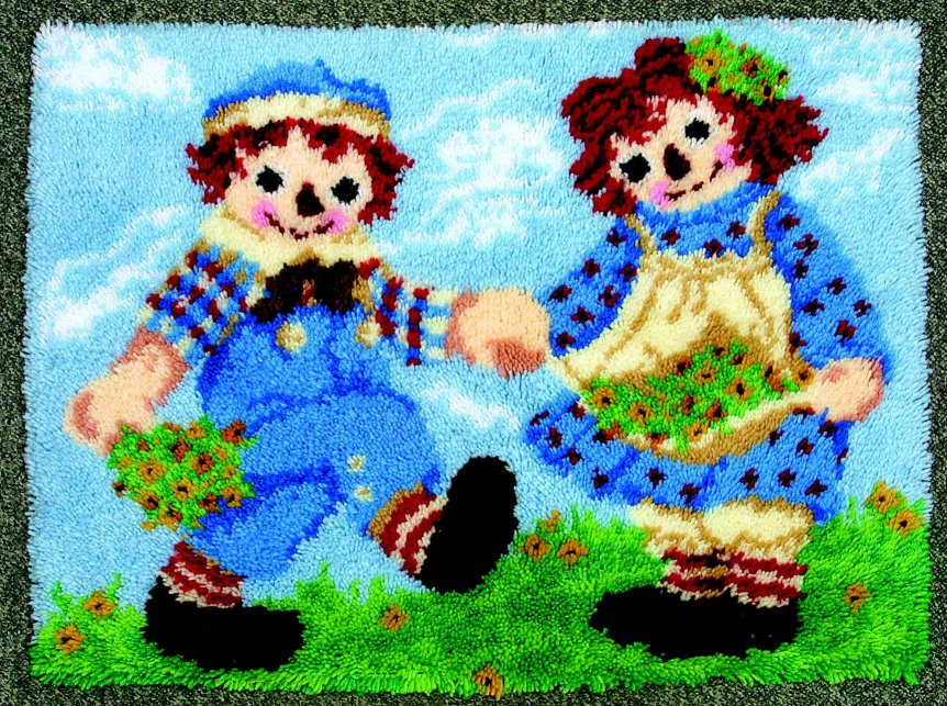 Raggedy Ann & Andy Spring Time Latch Hook Rug Kit