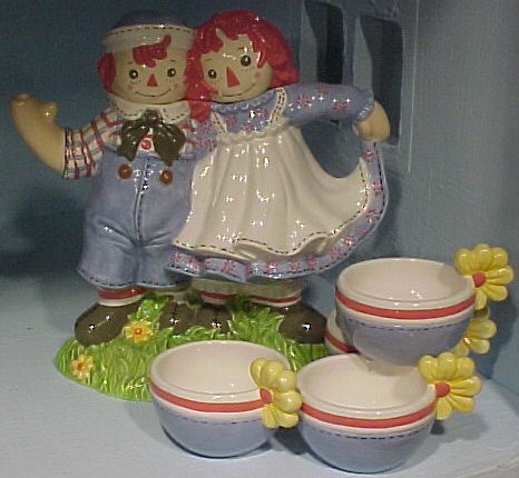 Raggedy Ann & Andy Tea Set by Department 56 **Only ONE available--see ...