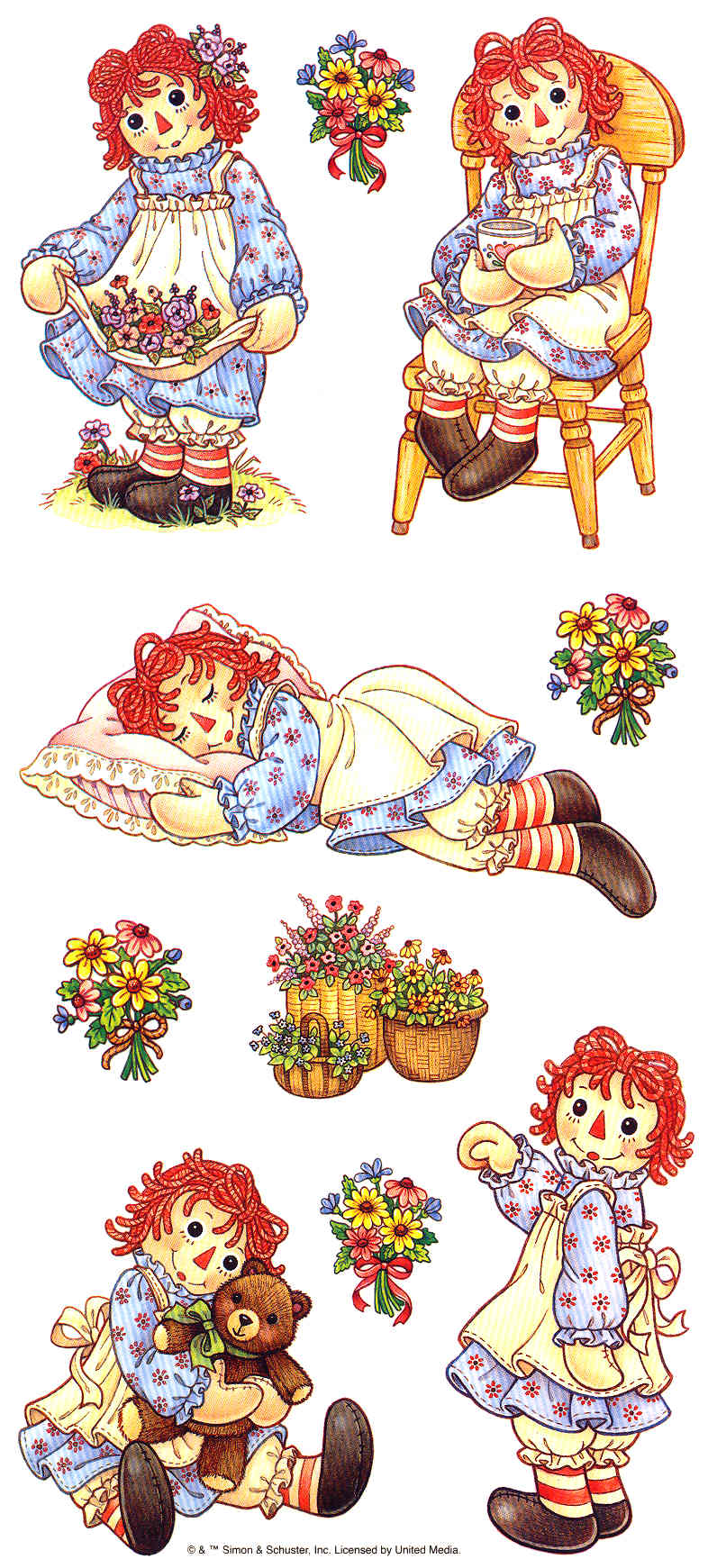 Raggedy Ann Sticker Sheet (Unpackaged)