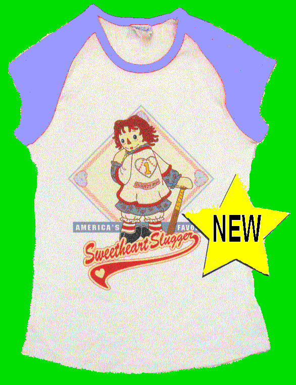 Raggedy Ann Sweetheart Slugger Blue Cap Sleeve Shirt