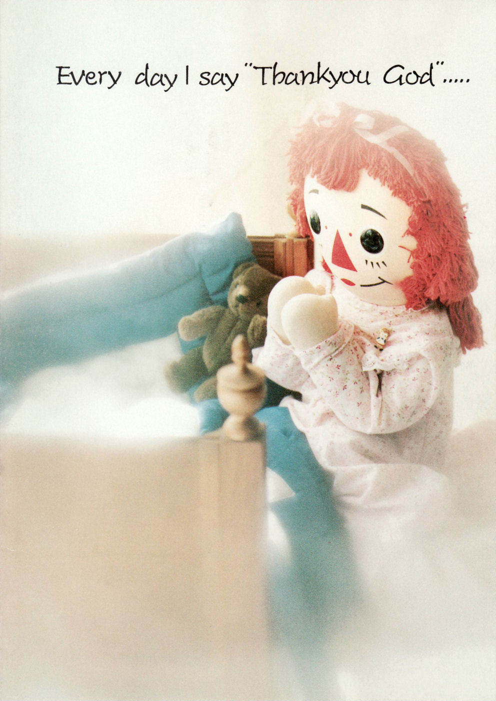 Raggedy Ann Thank You God Card