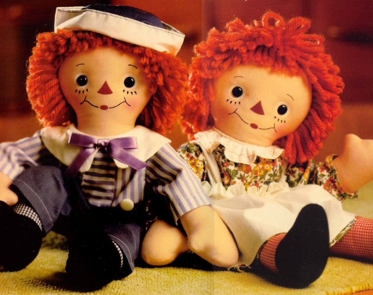 Reproduction Georgene Raggedy Ann & Andy Dolls Boxed Set by Dakin ...