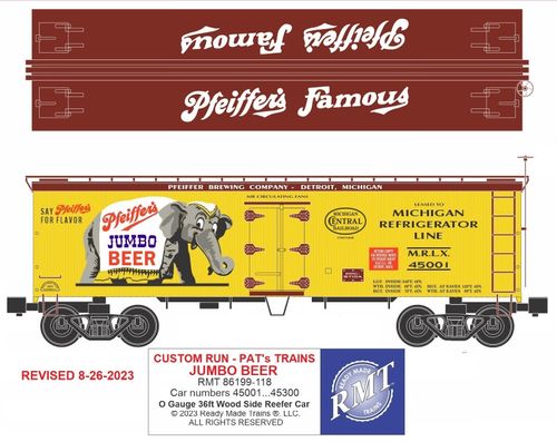 JUMBO BEER Brewed in Detroit, Michigan CUSTOM RUN for PAT'S TRAINS in ...