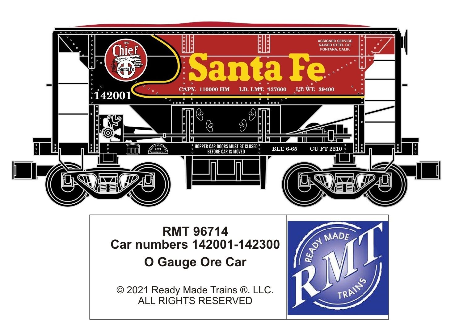 ATSF/SANTA FE 'Black Bonnet' CUSTOM RUN Pat's Trains in Wheeling, WV