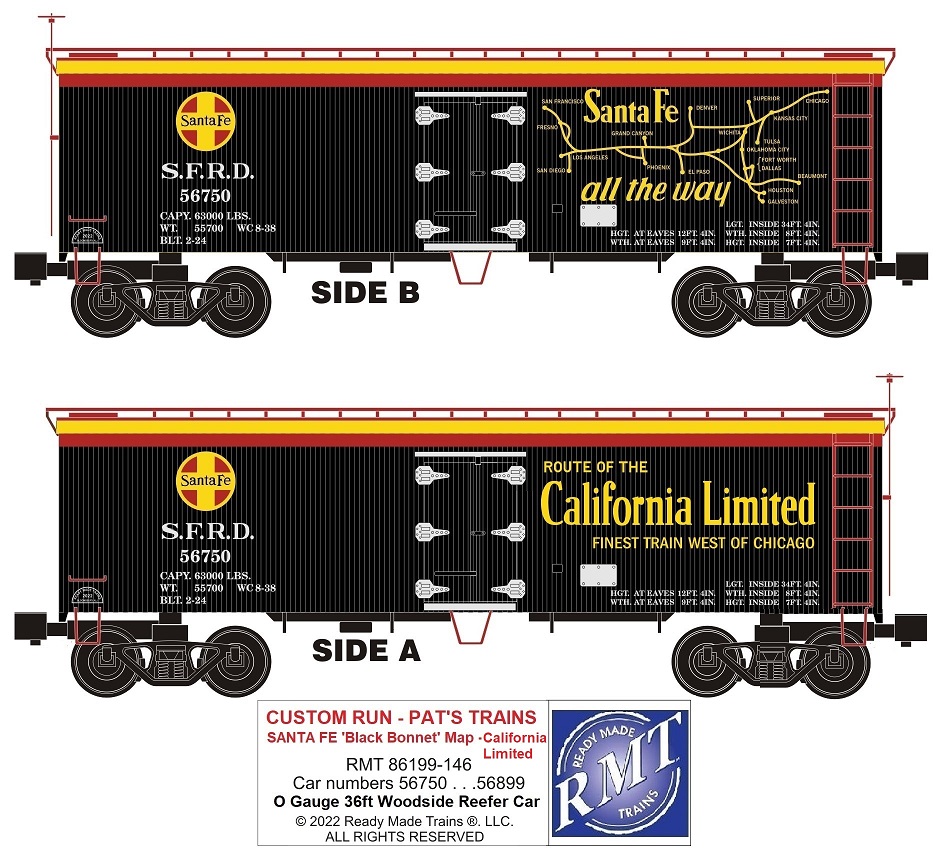 SANTA FE California Limited CUSTOM RUN for PAT'S TRAINS in Wheeling ...