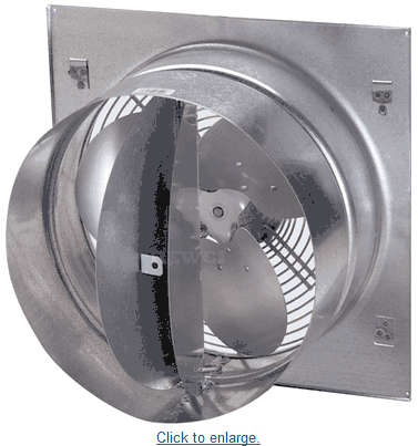 Commercial Exhaust Fan with Shutter - 16 Inch