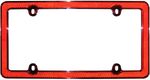 Chrome & Red Reflective License Plate Frame - CRU30436