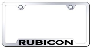 Jeep Rubicon Laser Etched Stainless Steel Cut-Out License Plate Frame ...