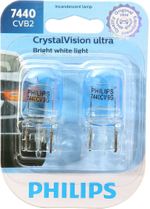 Philips 7440 Crystal Vision Miniature Bulbs (Pair) - PHL7440CVB2