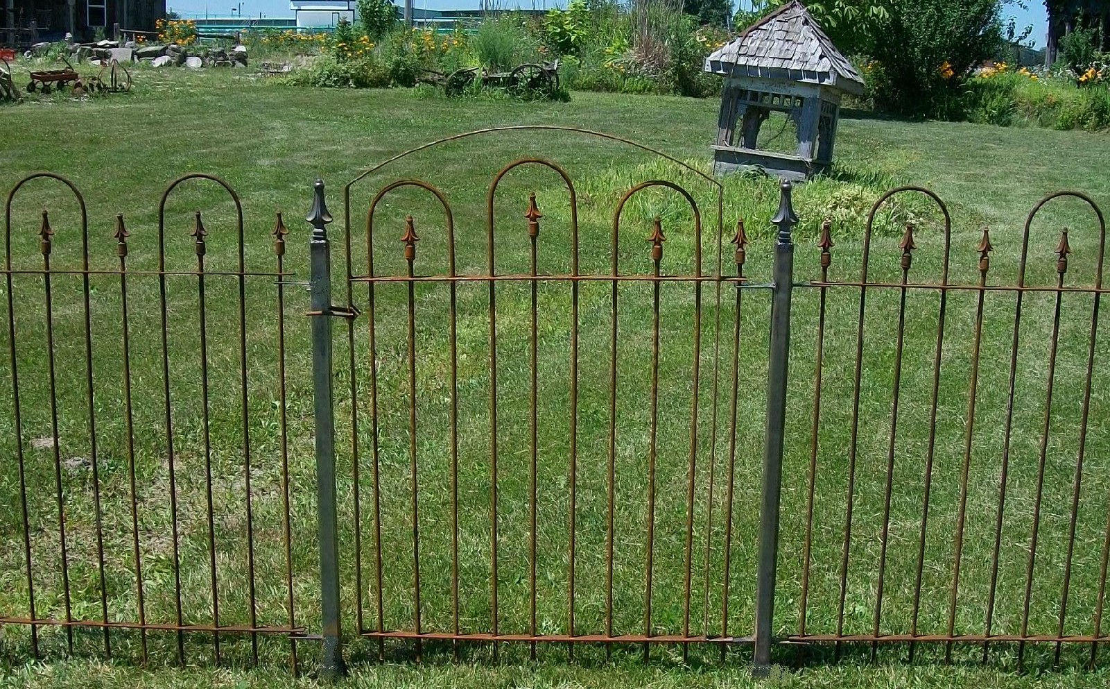 1.5"sq Support Post for 3ft Wrought Iron Fence Or Gate - Cast Finial