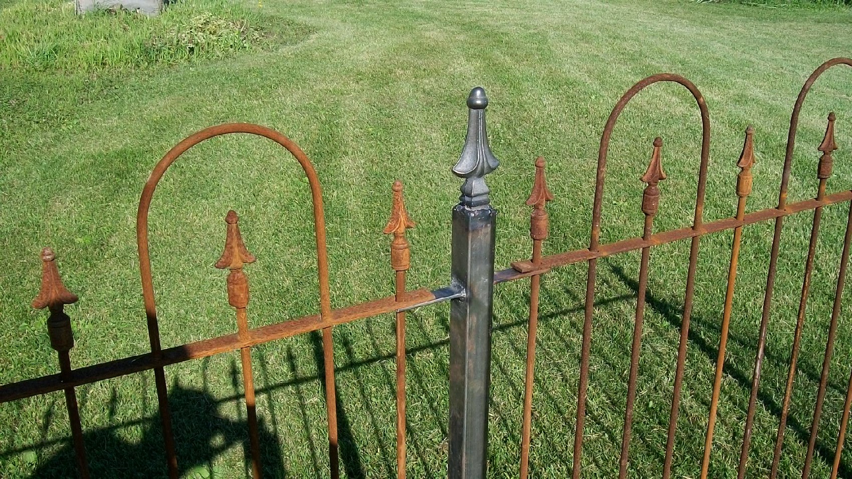 1.5"sq Support Post for 3ft Wrought Iron Fence Or Gate - Cast Finial