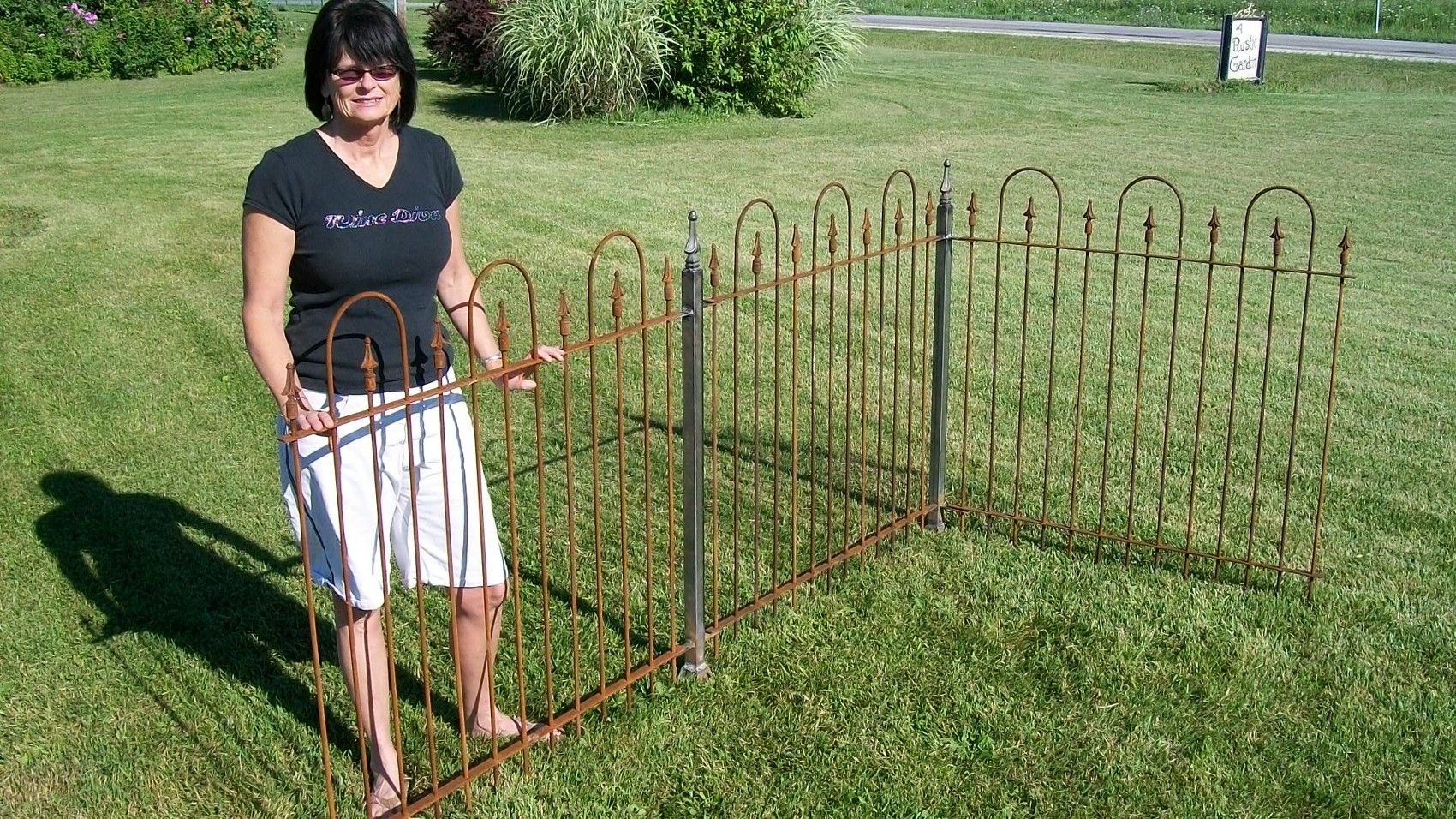 1.5" Square Wrought Iron Fence Post with Cast Iron Finial