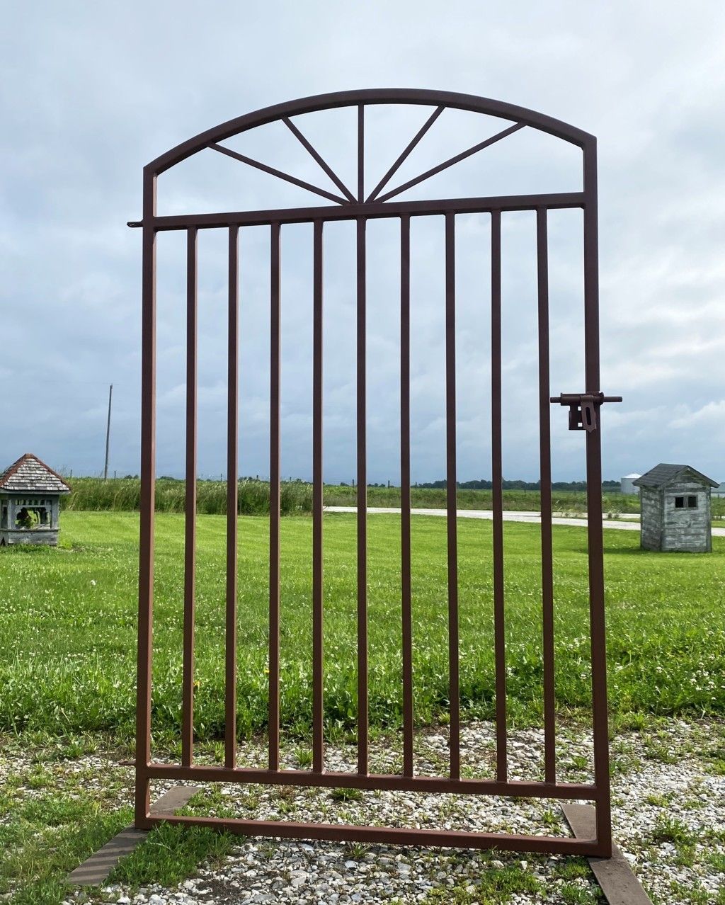 100"t x 48"w Metal Sunburst Arbor Entrance Gate