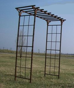 92"t x 65"w Steel Mission Arbor - Metal Trellis