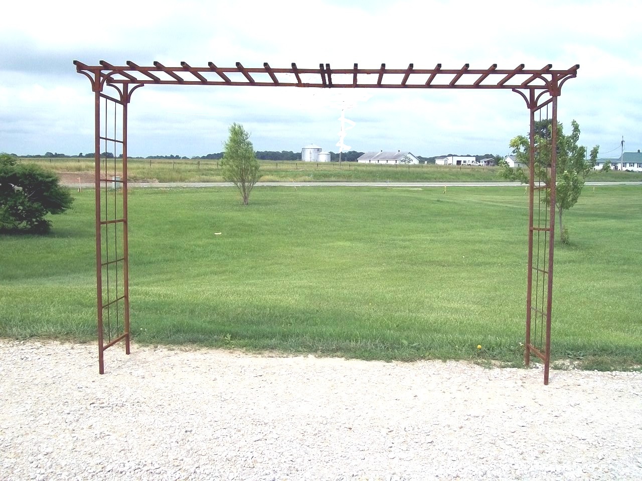 92"t Double Wide Wrought Iron Mission Arbor