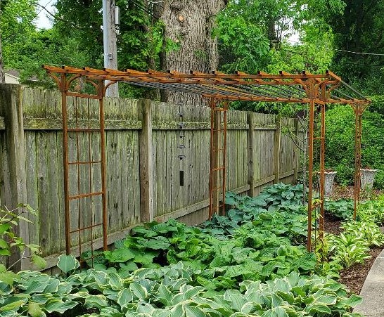 92"T x 90"W Wrought Iron Mission Arbor - Garden Arch