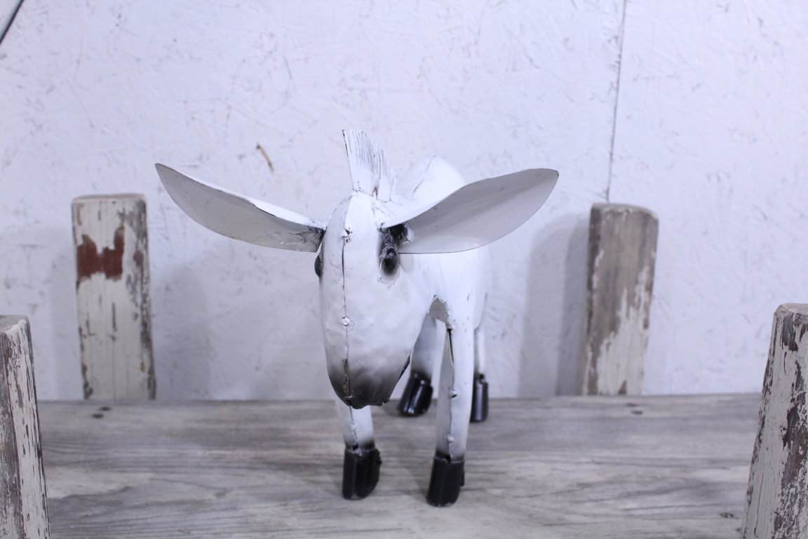 12" Metal Donkey Statue - Lawn Art Decoration