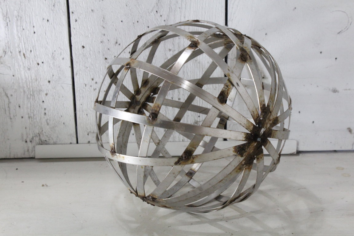 12" Metal Silver Ball - Garden Sphere Orb - Topiary Form