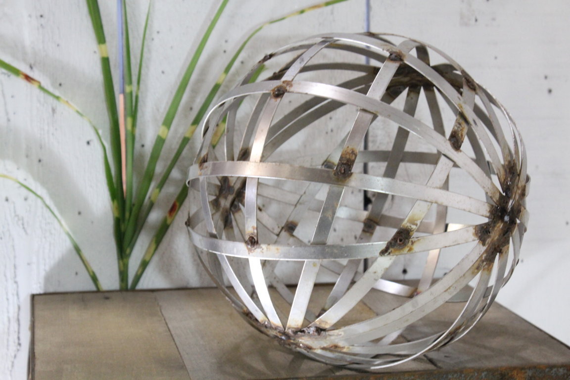 12" Metal Silver Ball - Garden Sphere Orb - Topiary Form