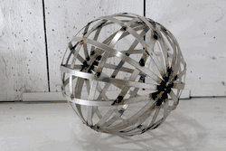 12" Metal Silver Ball - Garden Sphere Orb - Topiary Form