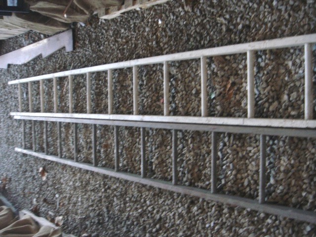 12 Rung Rustic Vintage Wooden Ladder