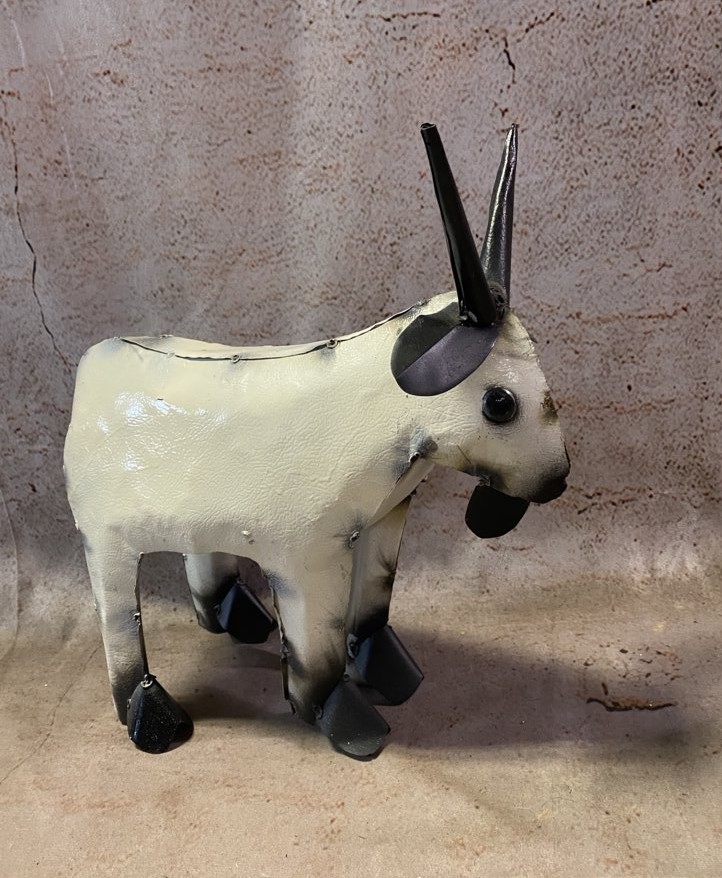 15" Gavin Small Goat Recycled Metal Lawn Art Yard Decor
