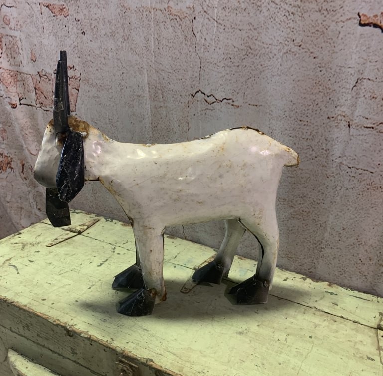 15" Medium Recycled Metal Goat Animal Lawn Art Yard Decor