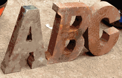 14" Rustic Metal Letters Alphabet