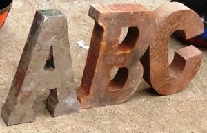 14" Rustic Metal Letters Alphabet