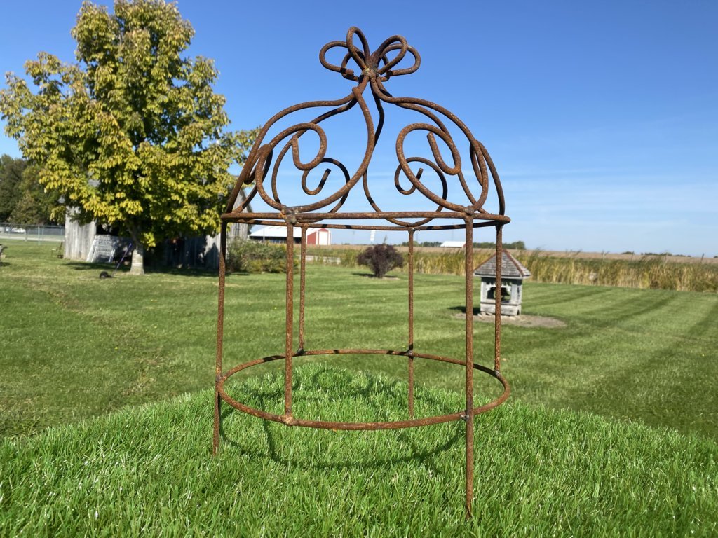 17" Small Wrought Iron Jess Topiary Trellis for Flowers