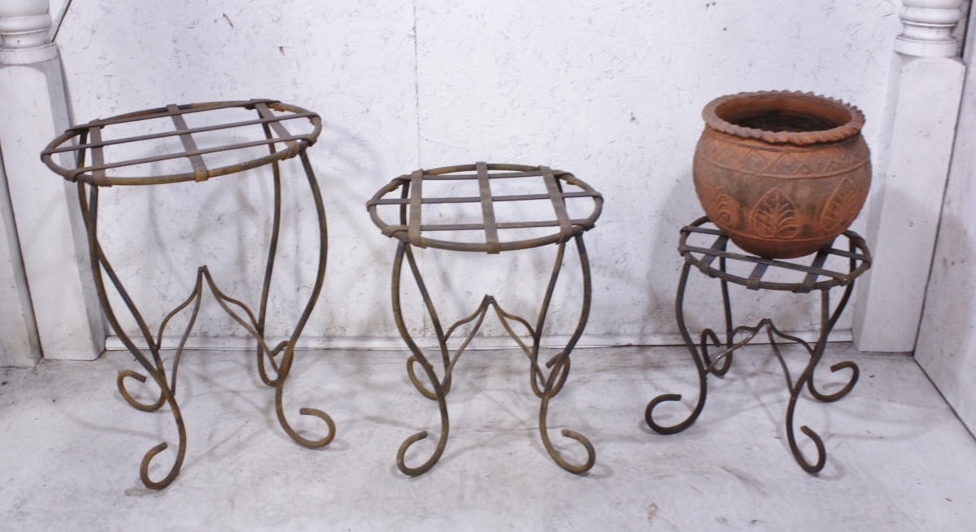 14" Small Wrought Iron Table Patio Furniture