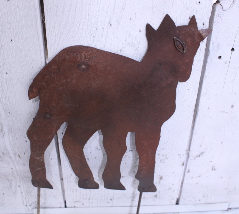 15" Metal Baby Goat Garden Stake Yard Decor