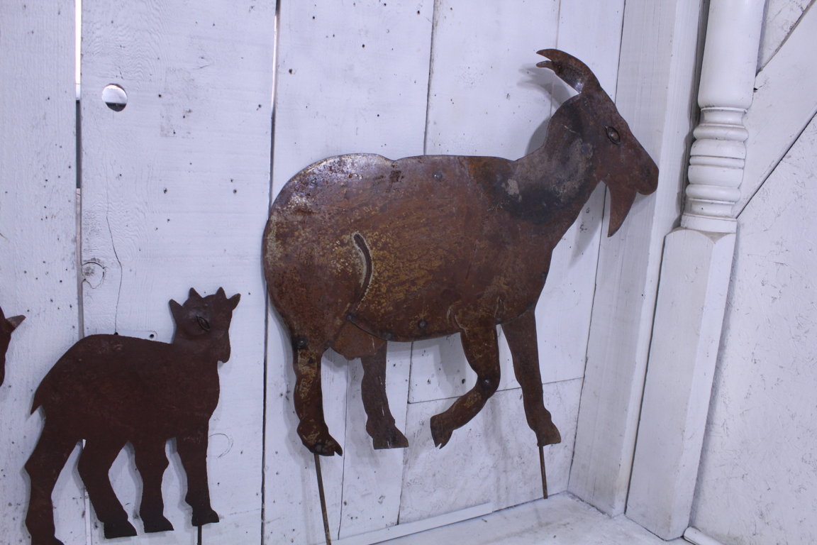 15" Metal Baby Goat Garden Stake Yard Decor