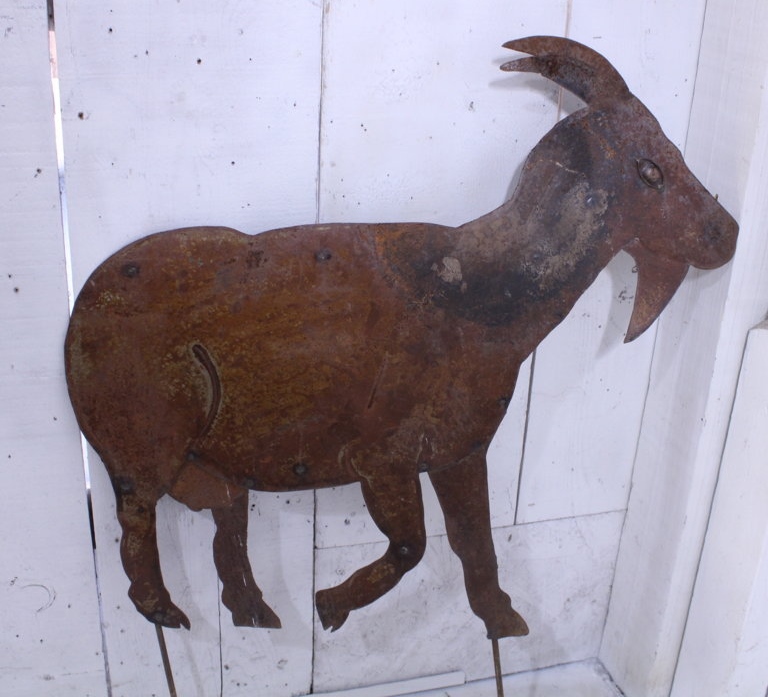 15" Metal Baby Goat Garden Stake Yard Decor