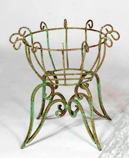 18" Wrought Iron Round Heavy Plant Stand - Pot Holder