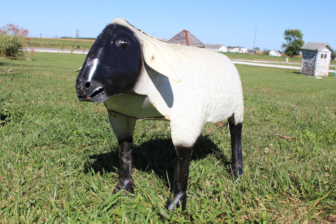 19" Recycled Metal Sheep Farm Animal Barnyard Creatures