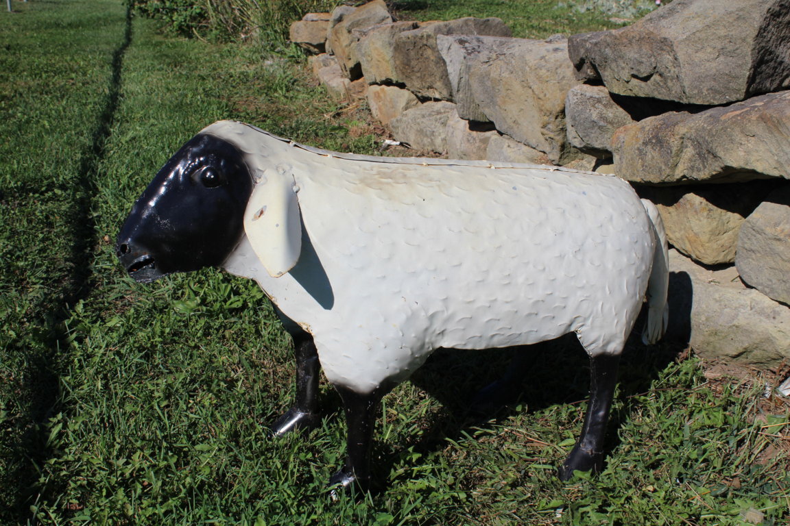 19" Recycled Metal Sheep Farm Animal Barnyard Creatures