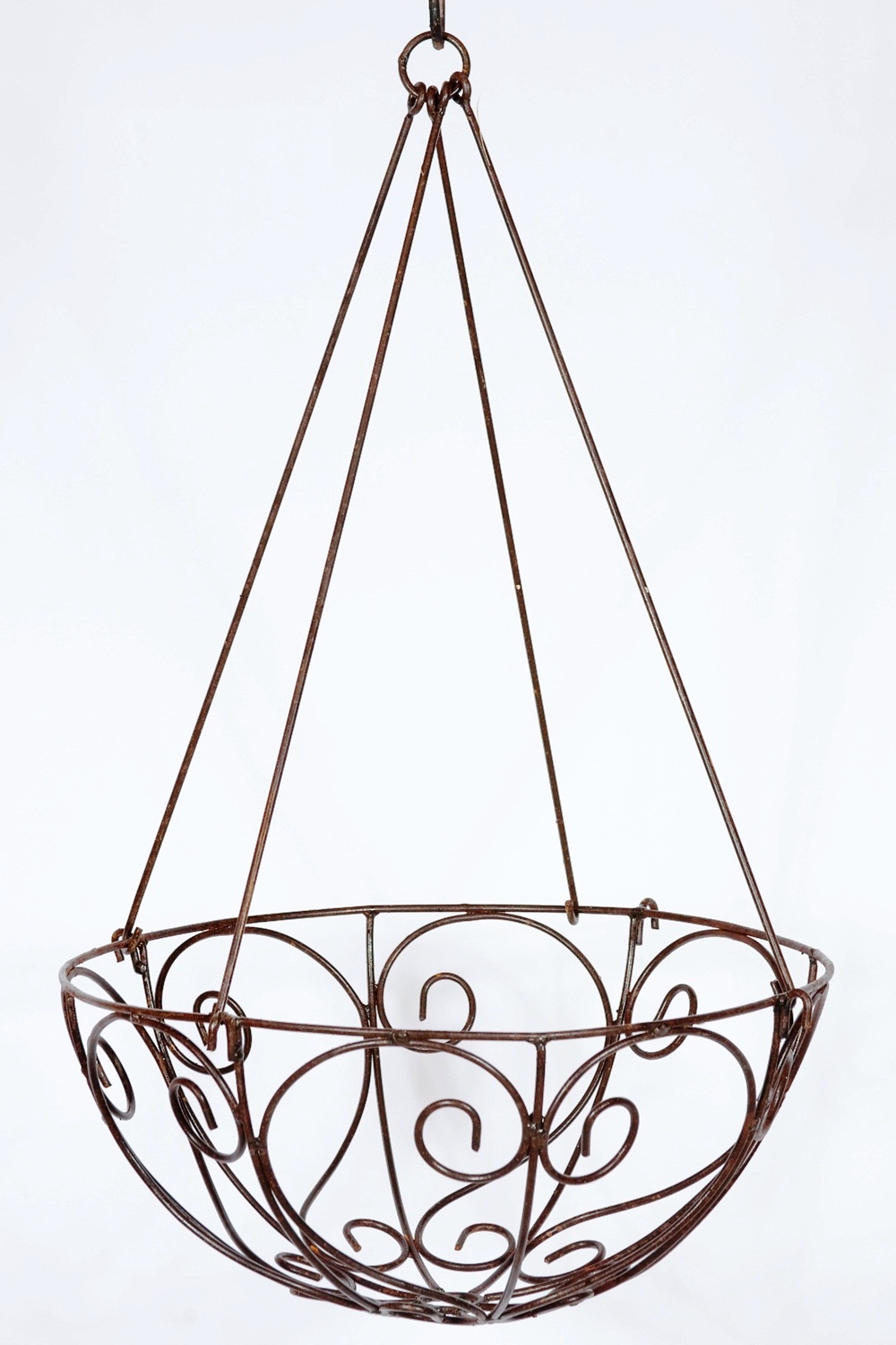 19" Round Wrought Iron Curly Hanging Basket