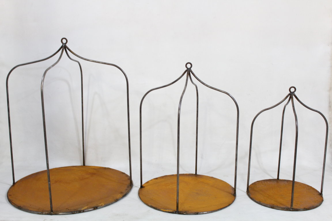 19" Wrought Iron Industrial Hanging Shelf Metal Stands