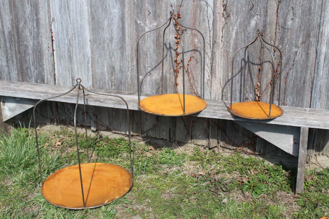 19" Wrought Iron Industrial Hanging Shelf Metal Stands