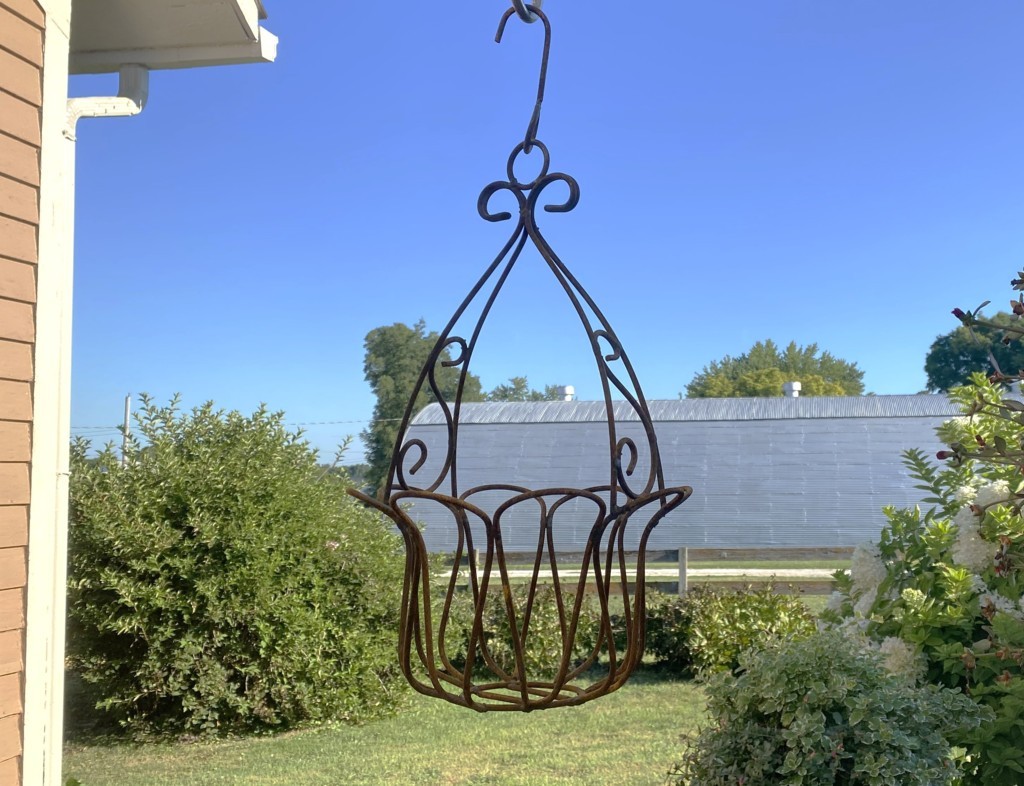 19" Wrought Iron Small Geraldine Basket