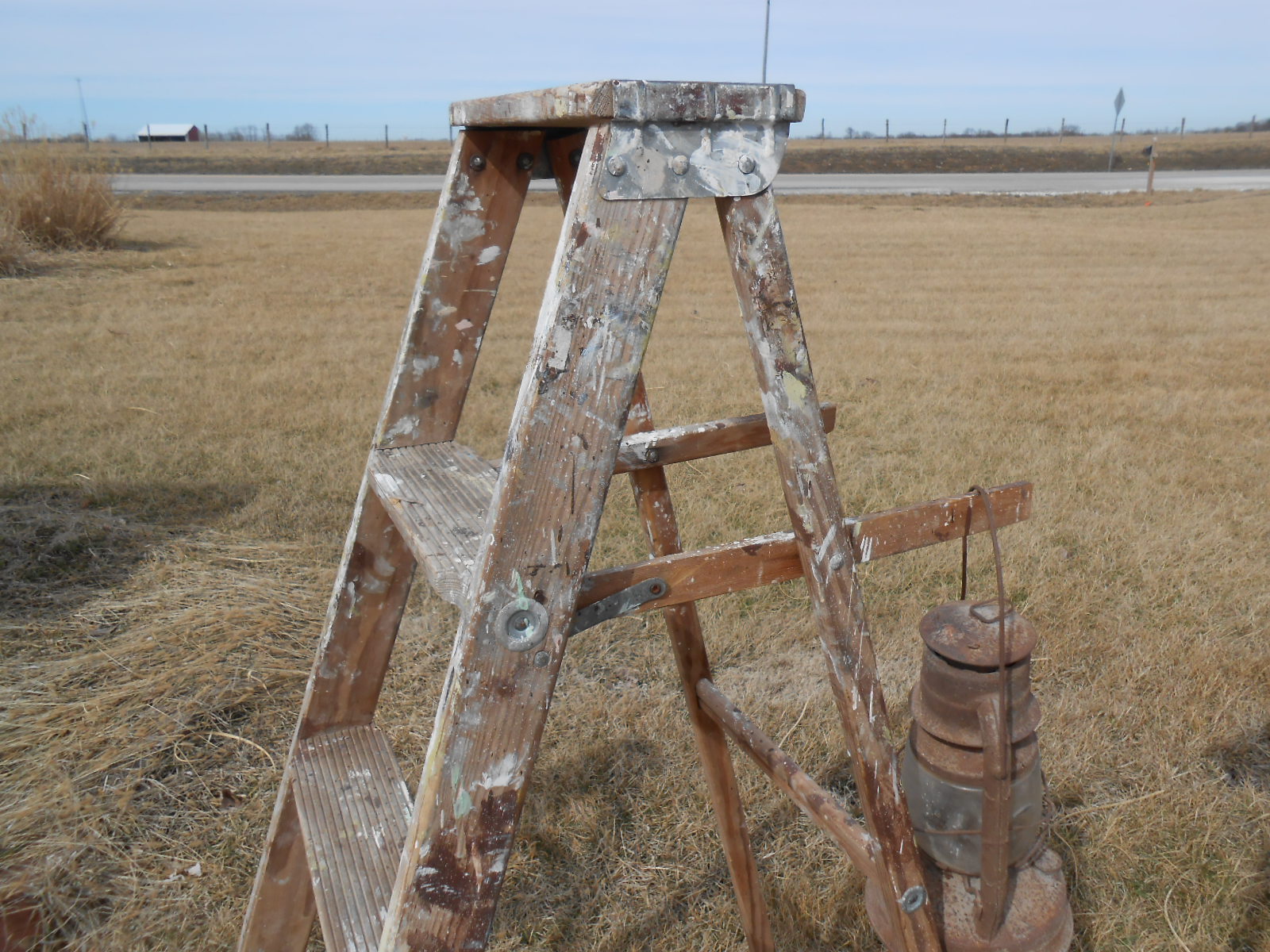 2 Antique Wooden Ladders - 5 Steps