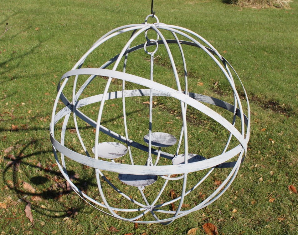 20" Wrought Iron Mystic Sphere Candle Chandelier