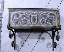 22" Metal Embossed Windowbox Planter Decorative Container