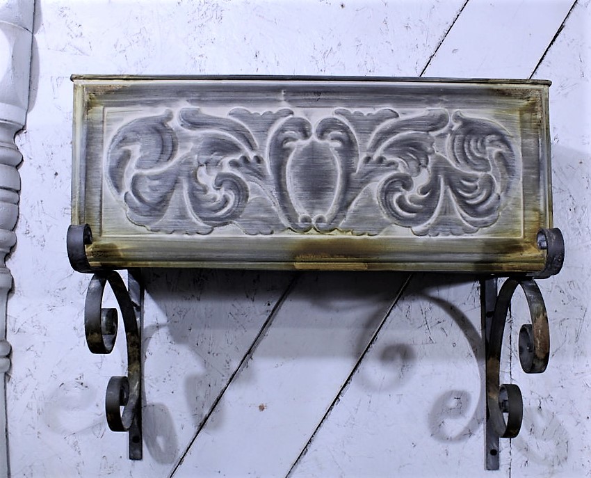 22" Metal Embossed Windowbox Planter Decorative Container