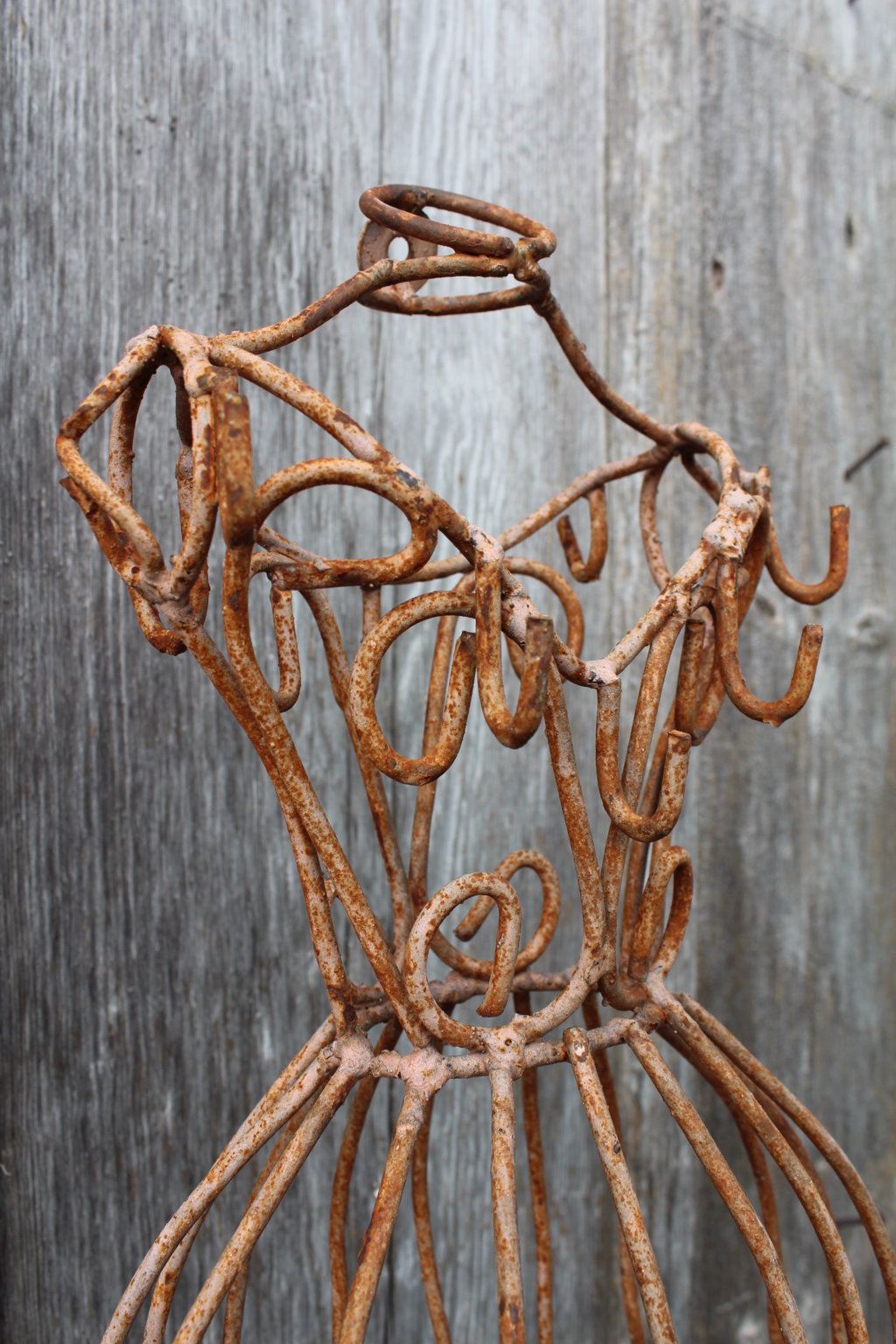 22" Wrought Iron Dress Form with Hooks to Hang Jewelry Tree