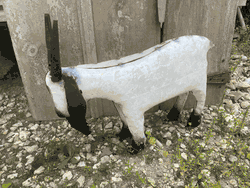 16" Large Recycled Germaine Metal Goat - Barn Yard Art Statue - Lawn ...
